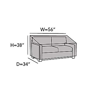 Covermates Outdoor Sofa Loveseat Cover - Water Resistant Polyester, Drawcord Hem, Mesh Vents, Seating and Chair Covers, 56W x 34D x 38H, Khaki