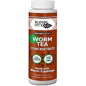 Liquid Concentrate Worm Tea - Liquid Worm Castings Organic Fertilizer - Organic Compost Tea for Plants & Bokashi, 1/2 Pint (8 oz)