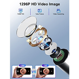 New Generation Ear Wax Removal, Wireless 1296P HD Image Ear Wax Removal Tool with Camera and 6 LED Lights Compatible with Phones Ipad New Generation