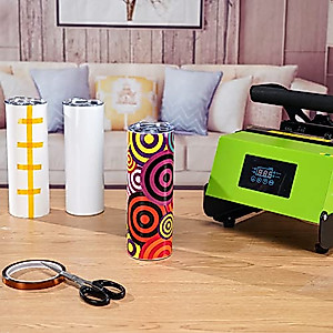 IMAGETI 8 Pack Sublimation Tumblers 20 oz Skinny Straight Tumbler Blank White, Stainless Steel, with Metal Straw, Insulated Tumbler with Leak-Proof Lids for Tumbler Heat Press