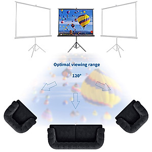 VIVO 100 inch Portable Indoor Outdoor Projector Screen, 100 Inch Diagonal Projection HD 4:3 Projection, 4K 3D 1080P HD Pull Up Foldable Stand Tripod, PS-T-100