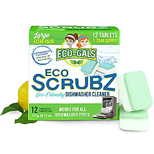 Eco-Gals Eco Swirlz Washing Machine Cleaner with Bonus Eco Scrubz Dishwasher Cleaner Add On 36 Count Deep Cleaning Tablets