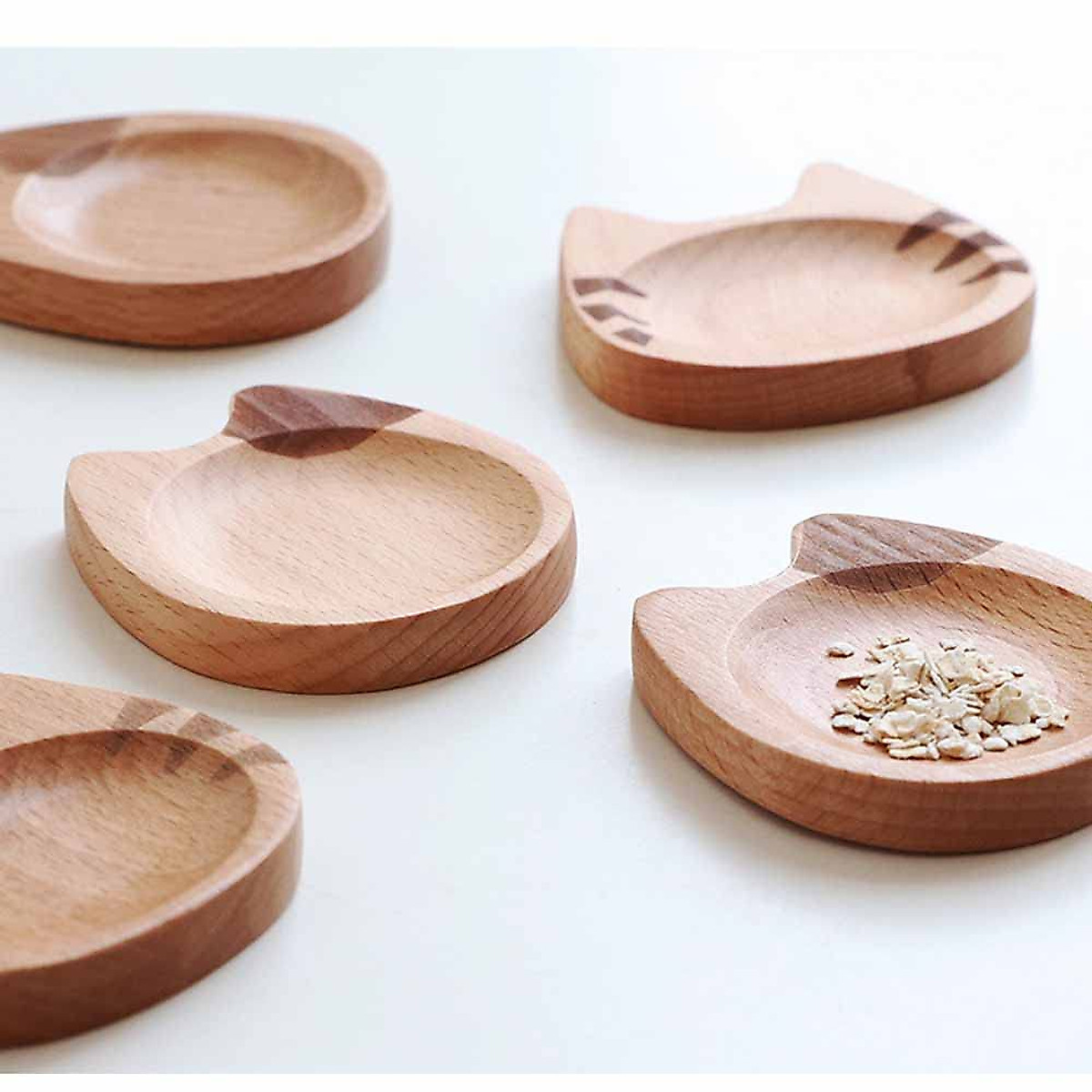 Wood Cat Coffee Spoon Rests - 2 Cute Cat Kitten Wooden Coffee Spoon Rest Teaspoon Holder Coffee Station Decor Coffee bar Coffee Stirrers Holder for Home Kitchen Accessories, Cat Lover Gifts