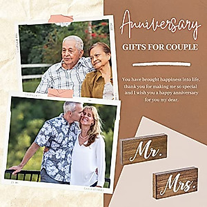 BAYSBAI Mr and Mrs Sign, Mr & Mrs Sign for Wedding Table, Freestanding Wooden Wedding Wooden Letters, Home, Anniversary, Wedding, Valentine’s Day Decoration, Bridal Shower or Engagement Gift