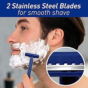 Medpride Disposable Razors | 50-Pack| Twin Blades & Easy Grip For Max Control & Smoothness| Unisex, Smooth & Comfortable Shaving Care for Men & Women