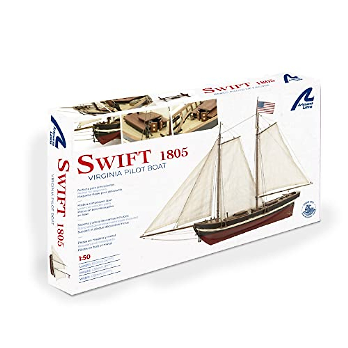 Artesanía Latina – Wooden Ship Model Kit – US Pilot Boat, Swift– Model 22110-N, 1:50 Scale – Models to Assemble – Initiation Level