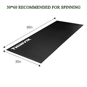 Thinvik Bike Mat PVC Environmental for Peloton Spinning Bike & Wahoo Kickr - Bicycle Trainer Mat for Cycleops Rowe Indoor Cycling Exercise Stationary Bike mat with Stone Texture 30*60in 4mm thickness