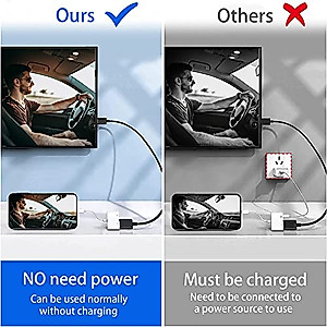 Lightning to HDMI Adapter [Apple MFi Certified], No Need Power, iPhone to HDMI Adapter 1080P Screen Converter with Lightning Charging Port Compatible for iOS Devices to Projector/Monitor