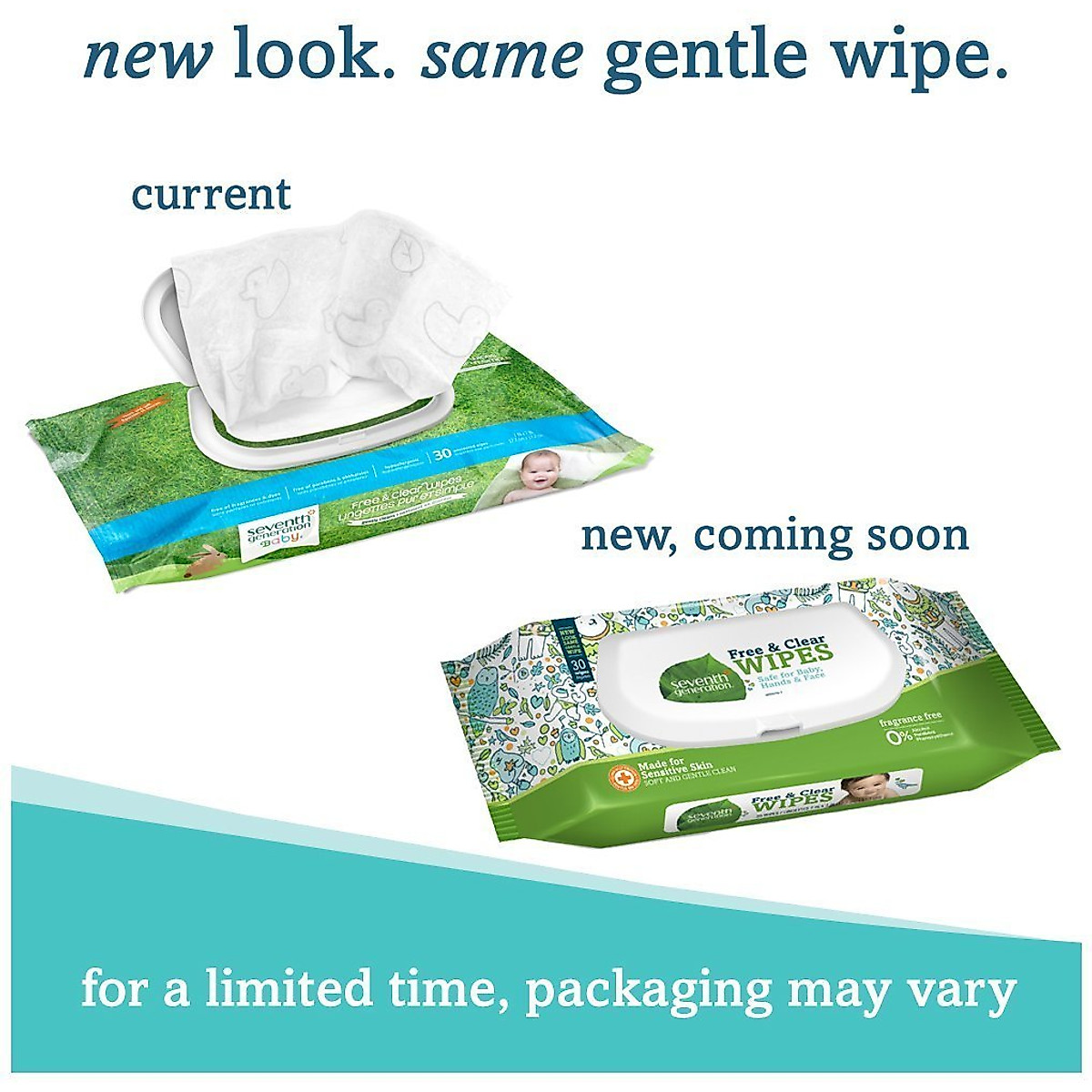 SEVENTH GENERATION Free & Clear Travel Baby Wipes 30Ct, 30 CT