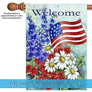 Toland Home Garden 102060 Welcome Patriotic Double Sided for Outdoor Flower Yard Decoration, 28x40 Inch, House Flag
