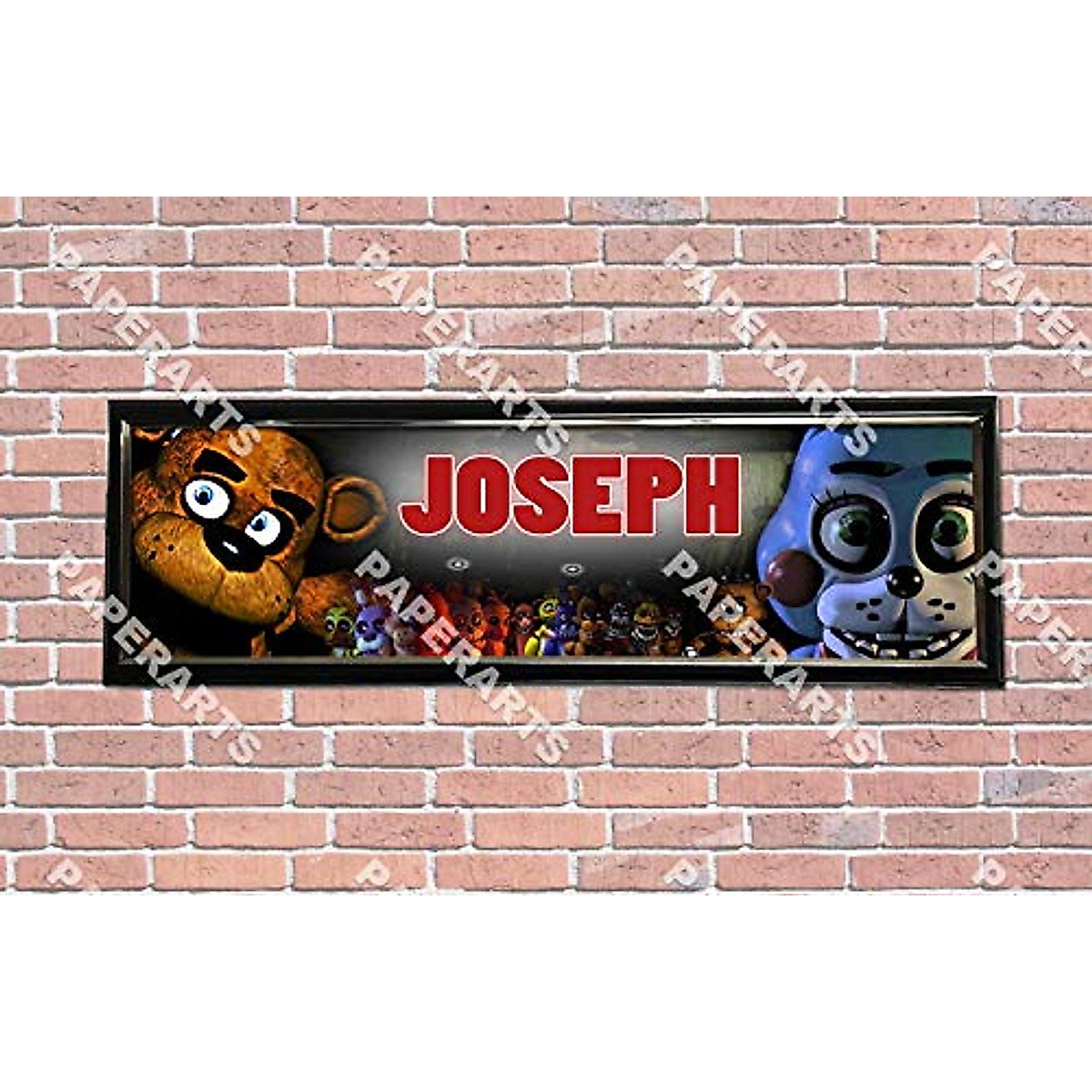 Five Nights at Freddy's - Personalized Birthday Name Poster with Custom Name On it, Border Mat and Frame Options