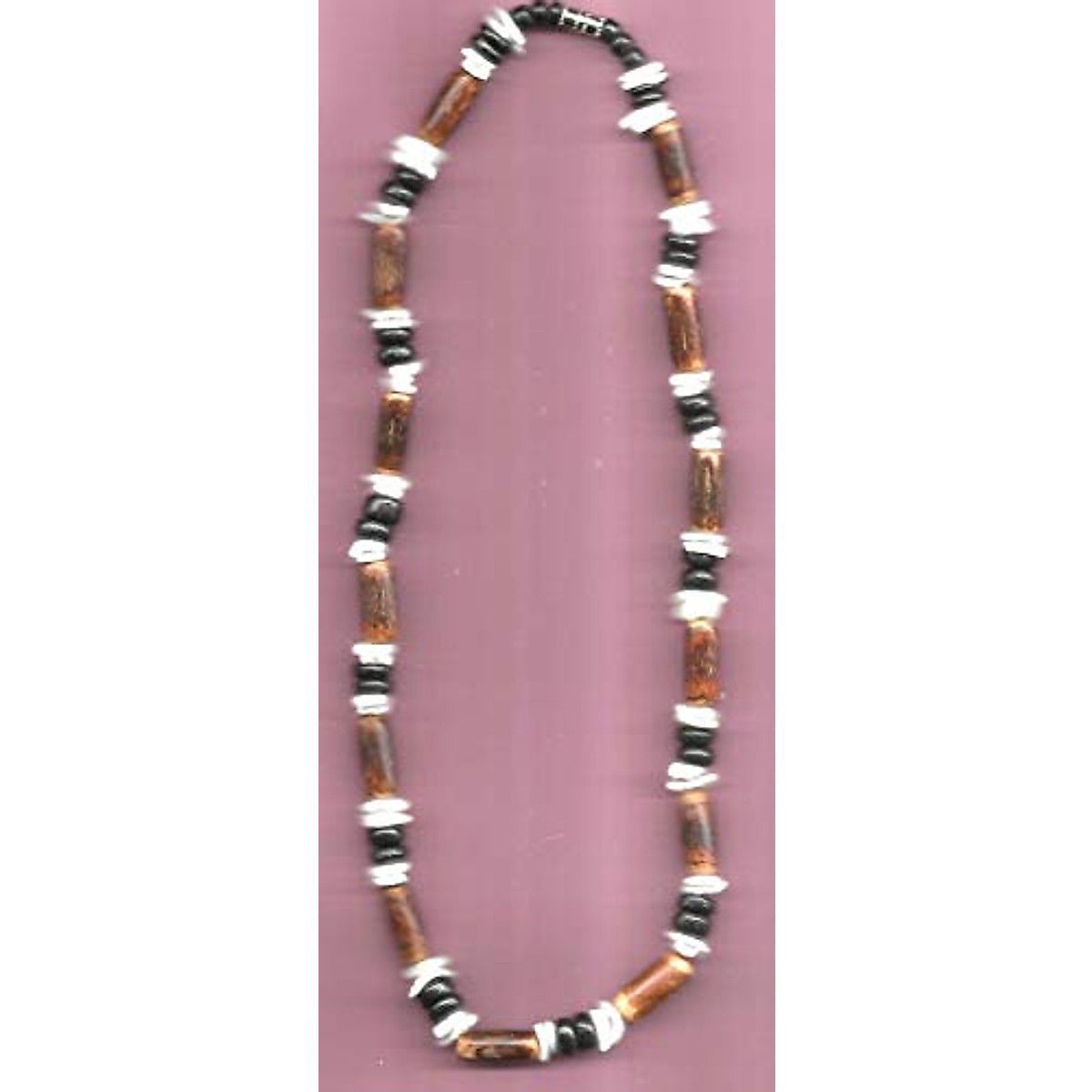 18" CLAM SHELL AND COCONUT TUBE NECKLACE- FOR TEEN AGES COLOR WHITE AND BROWN