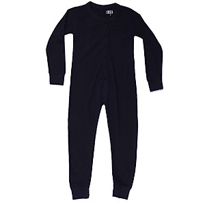 At The Buzzer Thermal Union Suits for Boys 7373-NVY-14-16 Navy