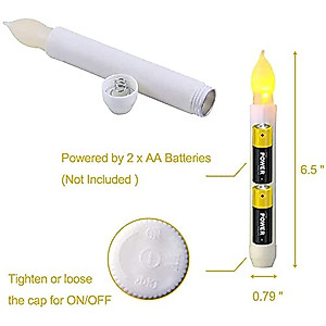 Warm White Taper Candles Battery Operated with Remote Control, 12pcs Short Led Candle Lights for Thanksgiving Day, Christmas Party, Fireplace Mantle, Wall Sconces, Halloween Decoration