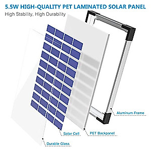 AISITIN 5.5W Solar Bird Bath Fountain Built-in 1500mAh Battery, Solar Fountain Pump for Bird Bath with 6 Nozzles, Solar Floating Water Fountain Pump for Bird Bath, Fish Tank, Pond, Garden and Outdoor