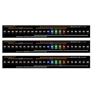 Fermometer HOZQ8-593 3 X Adhesive Strip Thermometer,Black