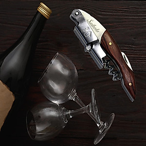 Saibolo wine corkscrew, multifunctional Stainless steel wine beer corkscrew, leather protection gift bag, used by sommeliers, waiters and bartenders and wine hobbyists all over the world