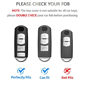 OFFCURVE Key Fob Cover with Keychain for Mazda, Car Key Fob Case Protector Mazda 2 3 5 6 8 CX3 CX4 CX5 CX7 CX9 Atenza Axela MX5 Speed3 Miata Car Accessories Smart Keyless Car Key Holder, Silver Purple