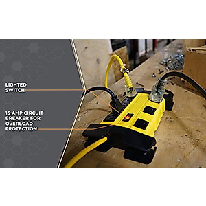 Coleman Cable 4655 Power Strip With 8 Outlets (6-Ft, Heavy-duty Design)