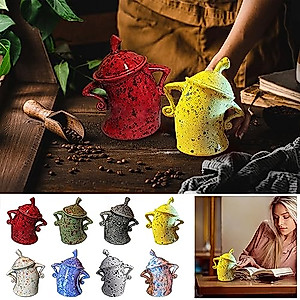 Darzheoy Canister with Attitude, Cute Cafe Sassy Canister, Large Ceramics Jar with Lid, Fun Ceramic Desktop Ornaments, Perfect For Coffee Tea Sugar Spices.etc (G)