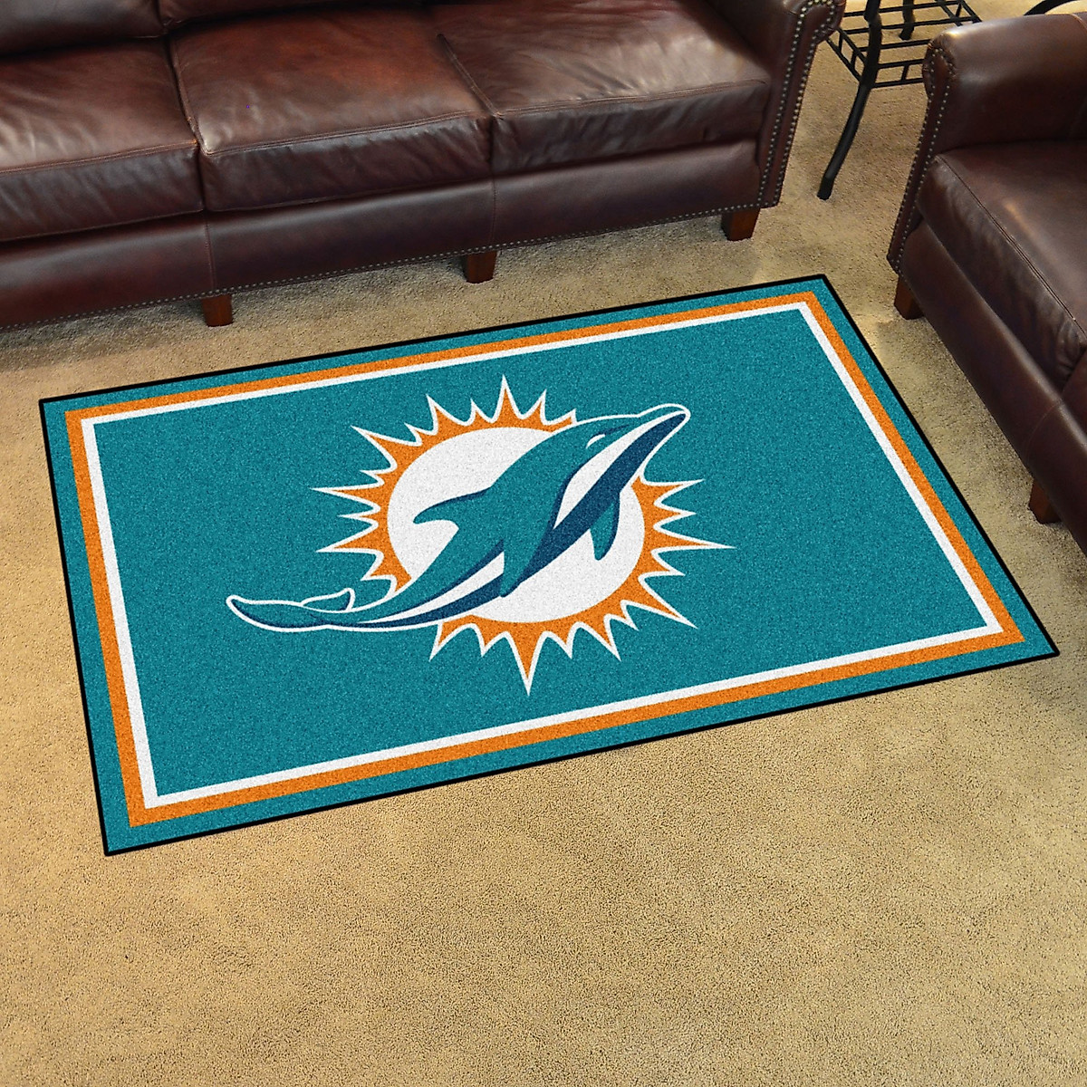 FANMATS 6588 Miami Dolphins 4ft. x 6ft. Plush Area Rug