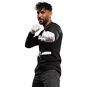 Power Rangers The Long Sleeve Ranger Costume Black T-Shirt (Adult XX-Large)