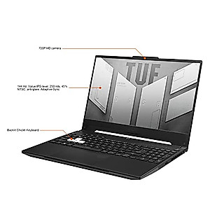 ASUS TUF Dash F15 15.6" 144Hz (Intel 12th Gen i7-12650H, 32GB DDR5 RAM, 1TB PlCe SSD, Geforce RTX 3070 8GB) Thin Bezel Gaming Laptop, Thunderbolt 4, RGB Backlit, Win 11 Home (Renewed)