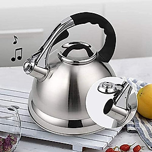 Tea Kettle Stovetop Whistling Teapot 4.2L Stainless Steel Tea Kettle Stovetop Whistling Teapot Whistling Tea Kettle Modern Whistling Tea Pot Whistle Kettle Stove Top Kettle