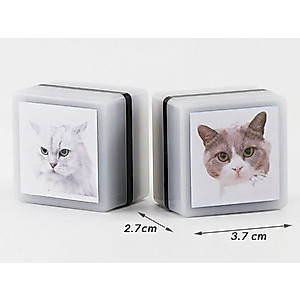 Custom Pet Stamp Self Inking, Cat Dog Portrait Pre Inked Stamp,Customized Pet Portrait Stamp, Personalized Animal Stamps,Gifts for Pet Lover (White)