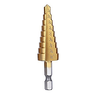 3Pcs/Set High Speed Steel Titanium Step Drill Bit Set with Pouch Impact Driver Compatible 28 (1/8-3/4'')