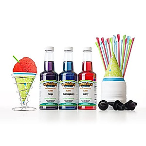 Hawaiian Shaved Ice S777 HomePro Shave Ice Machine With 3 Flavor Snow Cone Syrup Pack Including Party Ready Accessories