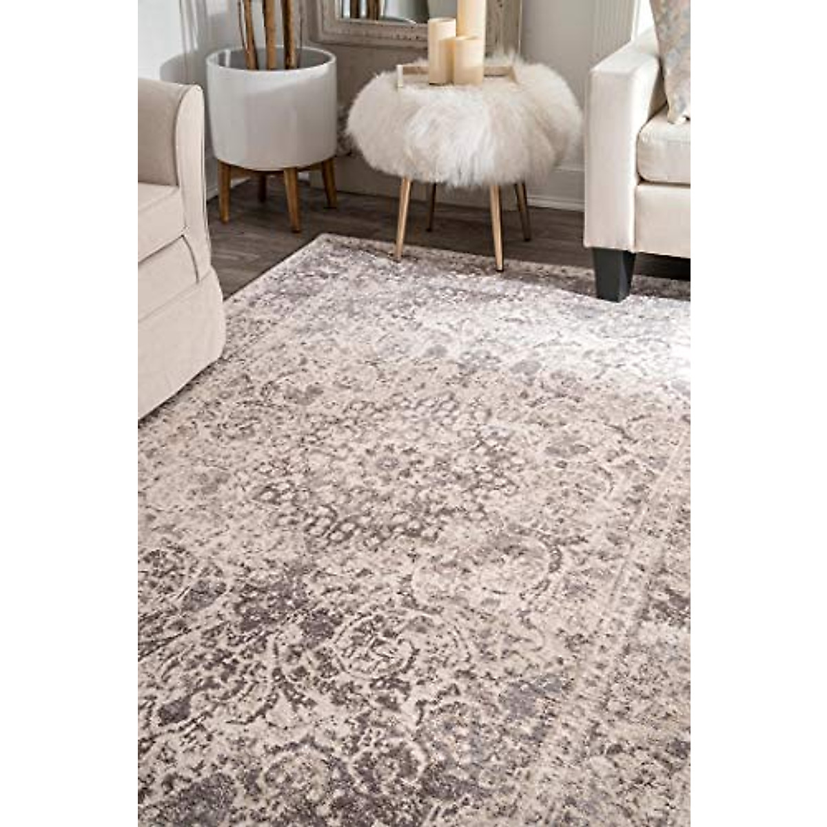 nuLOOM Verdell Vintage Medallion Area Rug, 6' x 9', Beige