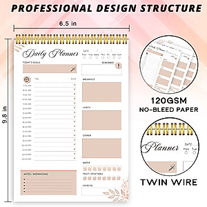 Daily Planner with 4 Office Highlighters, To do List Notebook with Hourly Schedule, Productivity Calendar Exercise, Work Organizer for Man/Women, Daily Journal for Priority Notes, (6.5x9.8")