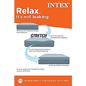 Intex Comfort Plush Elevated Dura-Beam Airbed with Internal Electric Pump, Bed Height 22", Queen