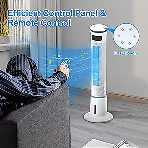 Evaporative Air Cooler Portable Air Conditioner Remote Control, 70 Degree Oscillation & 15 Hour Timer, Extra Cooling with Ice Packs for Home School Outdoor