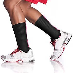 Dingcooler Elite Basketball Socks 2/4 Pairs, Mid Calf Athletic Socks for Men Women Boys Girls
