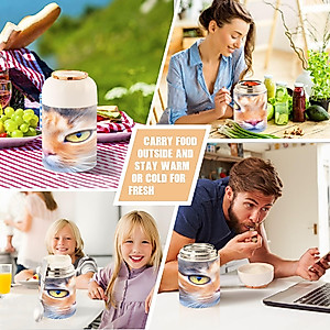 CUPADA Pretty Kitten Cute Food Jar, Lovely Cats Pets Insulated Hot Food Jars Vacuum 17OZ with Folding Spoon for Work Trip Picnic Camping