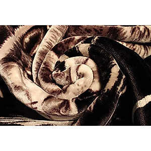 SOLARON Korean Super Thick Heavy Weight Ultra Silky Soft Mink Heavy Duty Reversible Blanket Bed comforters bedspreads Bedding Comforter King or Queen (Queen, 119 Wolf Black)