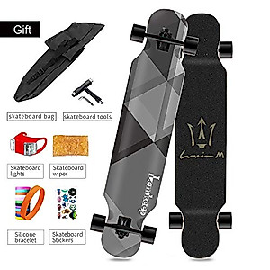 LOSENKA 42 Inch Longboard Skateboard Complete Cruiser,The Original Maple Skateboard Cruiser for Cruising, Carving, Free-Style and Downhill