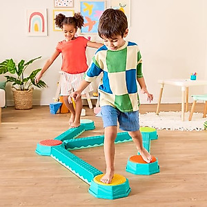 B. Toys – Balance Beam for Kids – Interlocking Balancing Beams – 5 Sensory Pads & 8 Beams – Active Play for Toddlers, Kids – 3 Years + – Balance & Build Set