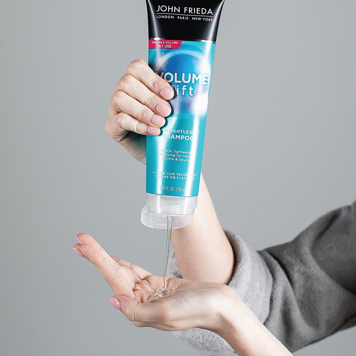 John Frieda Volume Lift Weightless Shampoo, Volumizing Shampoo with Air-Silk Technology for Fine or Flat Hair, Adds Natural Fullness, Safe for Color-Treated Hair, 8.45 Oz, Pack of 2