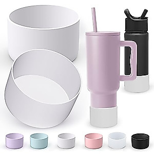 AIERSA 2Pcs Silicone Boot for Simple Modern Trek 40 oz Tumbler with Handle, Protective Water Bottle Bottom Sleeve Cover, Tumbler Accessories, White