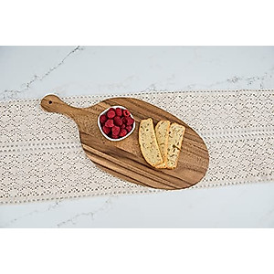 Lipper International Acacia Wood Oblong-Shape Paddle Board for Serving, 8-3/4" x 19-1/4" x 3/8"