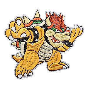 Bowser Game Character Embroidered 3.75" Tall Iron on Patch