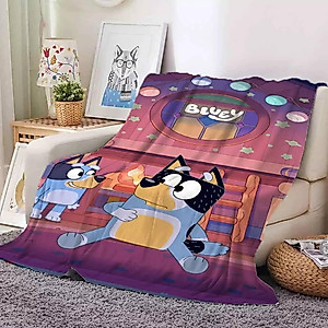 ORGANISET | 50"x 40" | Blanket for Kids, Toddler Blankets for Boys and Girls, Kids Blankets Cartoon, Bluey Toddler Bedding, Throw Blanket Flannel for Bed