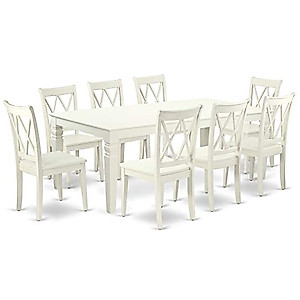 East West Furniture LGCL9-LWH-W, 9-Piece