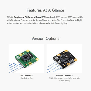 waveshare Kit Compatible with Offical Raspberry Pi Camera V2.1 and CM3/3+/4 Jetson Nano Jetson Xavier NX Support 1080p30 720p60 and 640x480p90 Video Record Comes with 15cm FPC Camera Cable