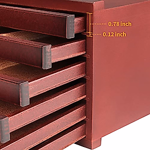 MEEDEN 10-drawer Wood Artist Supply Storage Box, Portable Beechwood Multifunctional Pencil Brush Organizer Wood Box with Drawer&Compartments for Pastels, Pencils, Pens, Makeup Brushes(Mahogany Color)