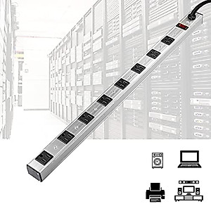 Inland Products 8 Outlet Aluminum Power Strip Silver (03197)