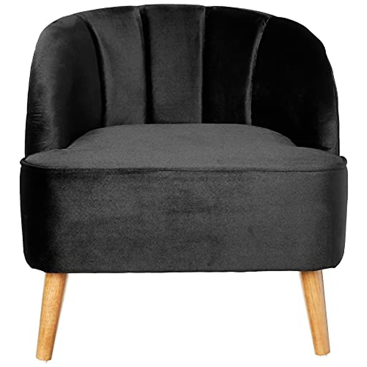 Christopher Knight Home Amaia Modern Velvet Club Chair, Black / Walnut